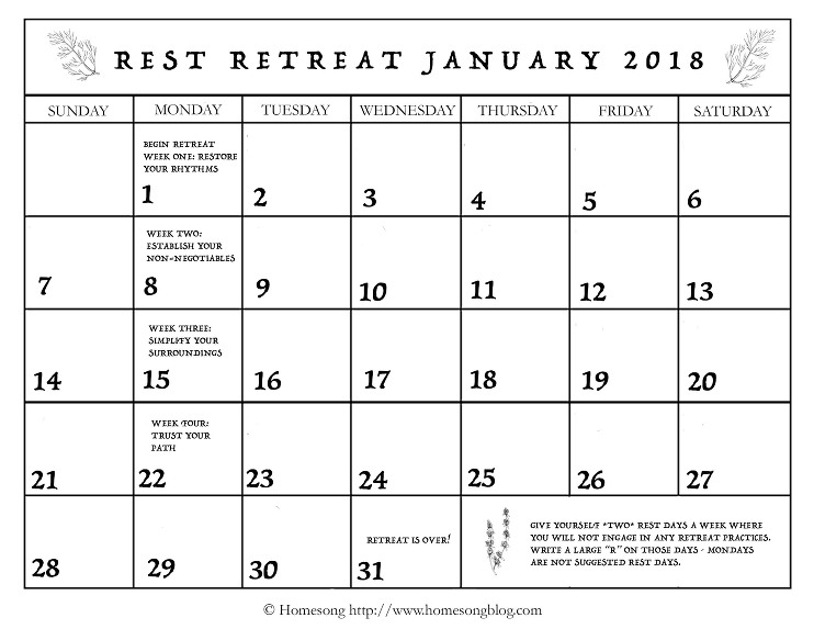 Homesong Rest Retreat | Preparations Week Zero » Homesong